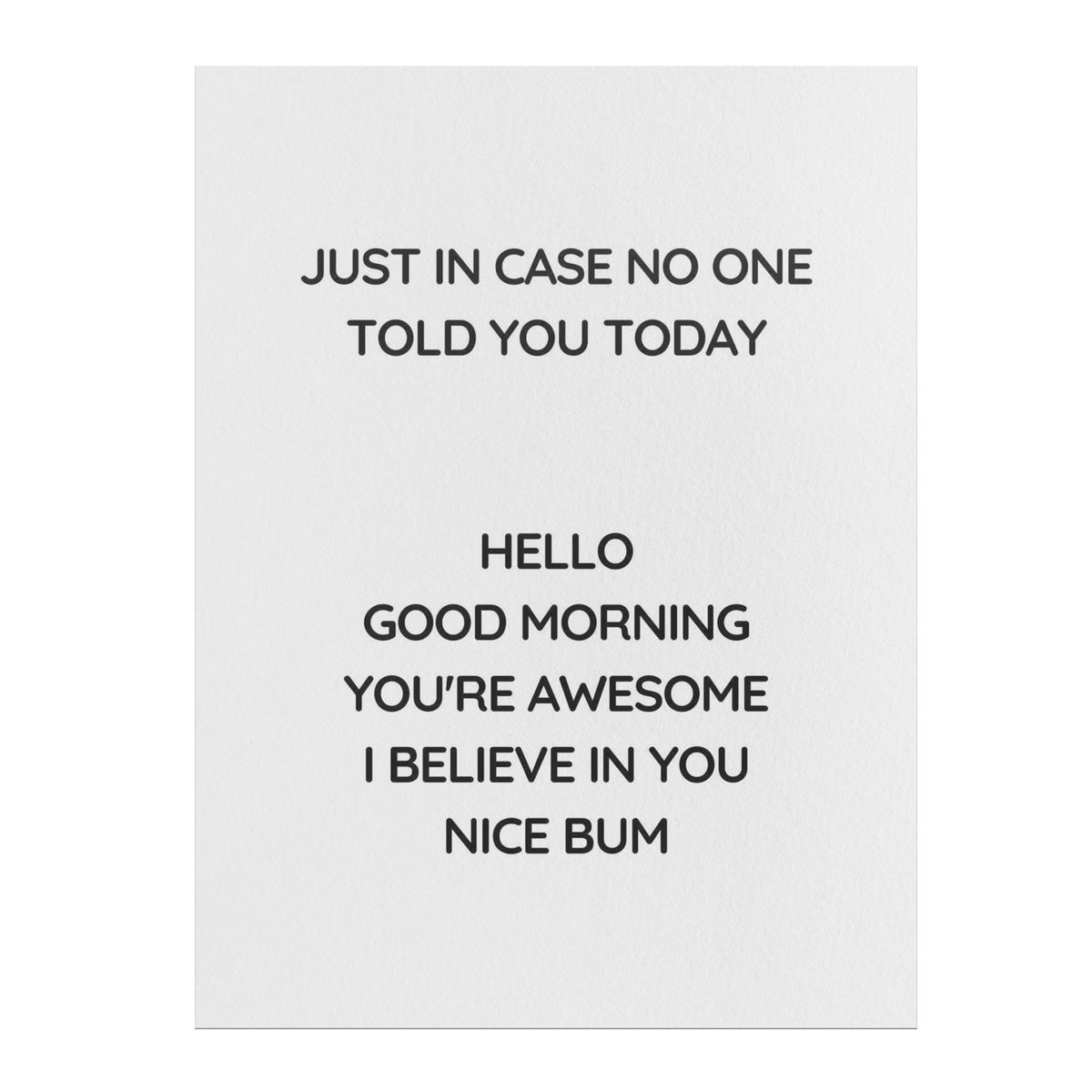 Hello Good Morning Nice Bum Poster – Revisionist Studios